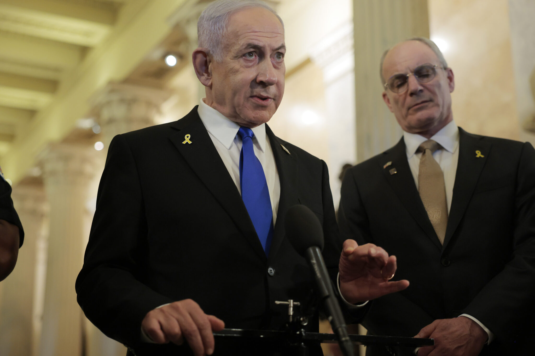 Netanyahu highlights hostage talks in Blair House reception